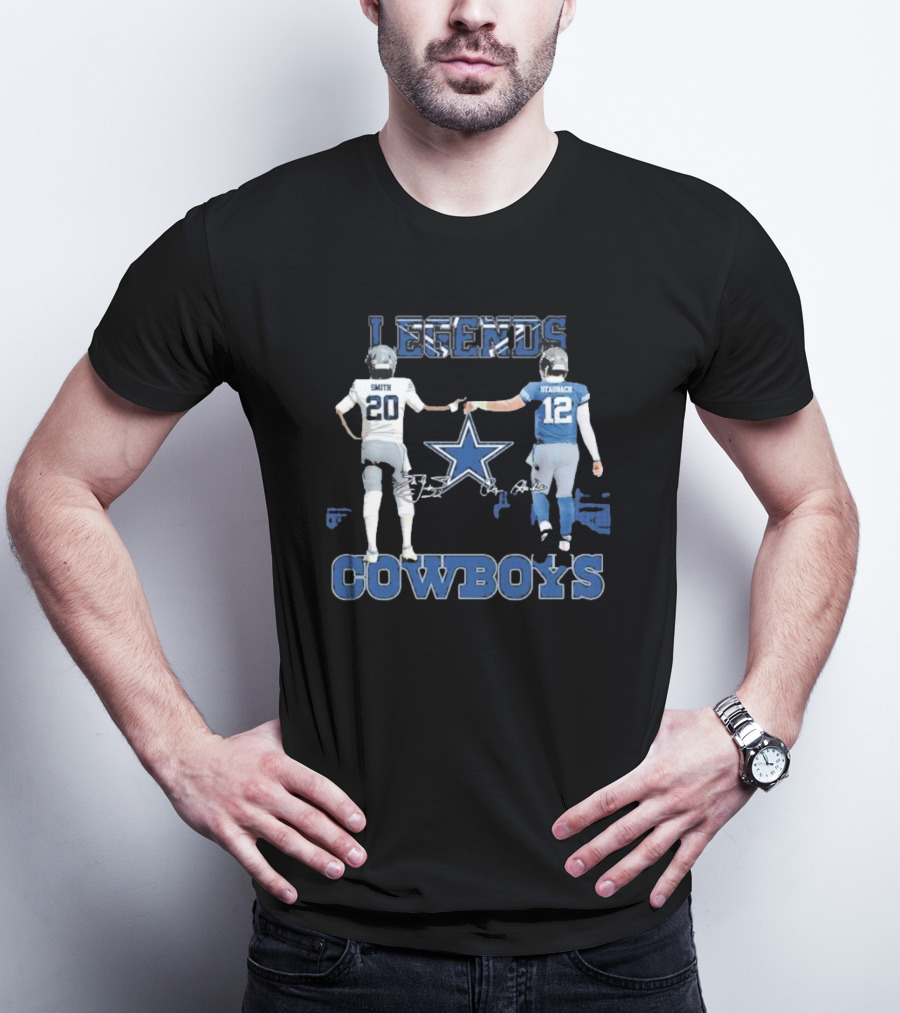 Dallas Cowboys Legends Smith Staubach Iconic Duo Star T-Shirt