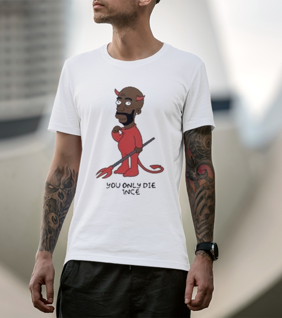 Gibbsons Ss You Only Die 1Nce Devil Cartoon T-Shirt