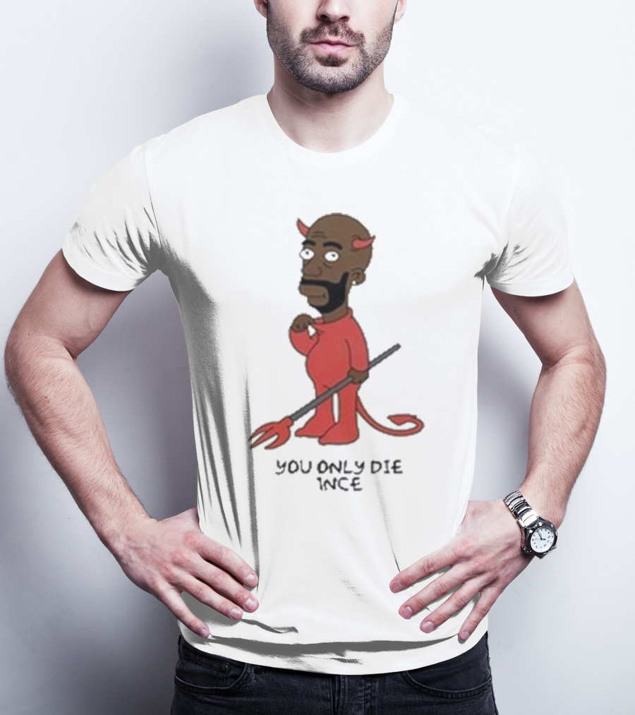 Gibbsons Ss You Only Die 1Nce Devil Cartoon T-Shirt