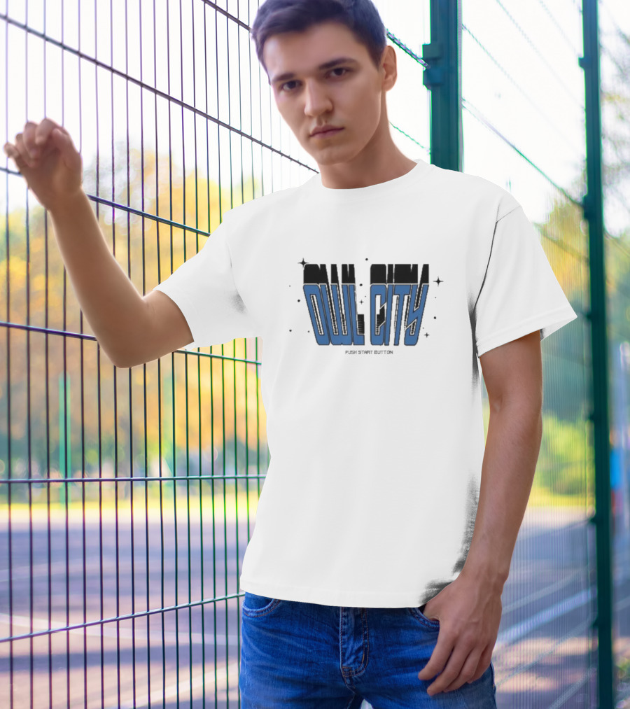 Owl City Push Start Button Retro Game T-Shirt