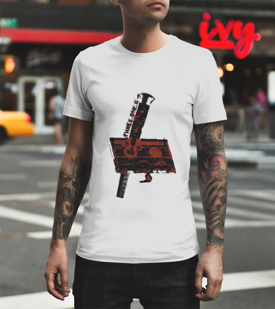 Three One G Records Sound Style Violence Cassette Gun Combination T-Shirt