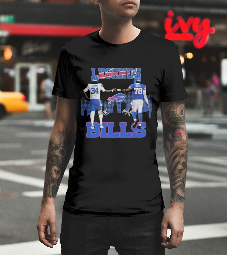LEGENDS BILLS Thomas Smith 34 78 Buffalo Bills T-Shirt