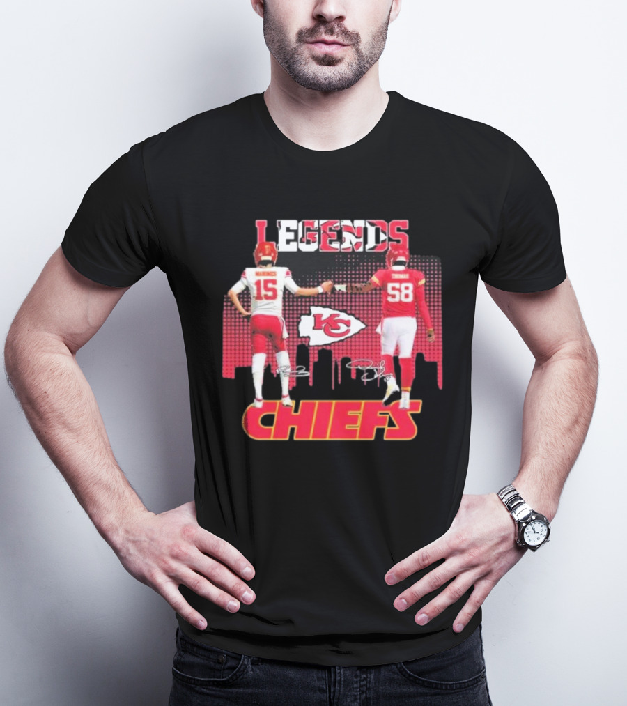 Legends Kansas City Chiefs Patrick Mahomes Derrick Thomas T-Shirt