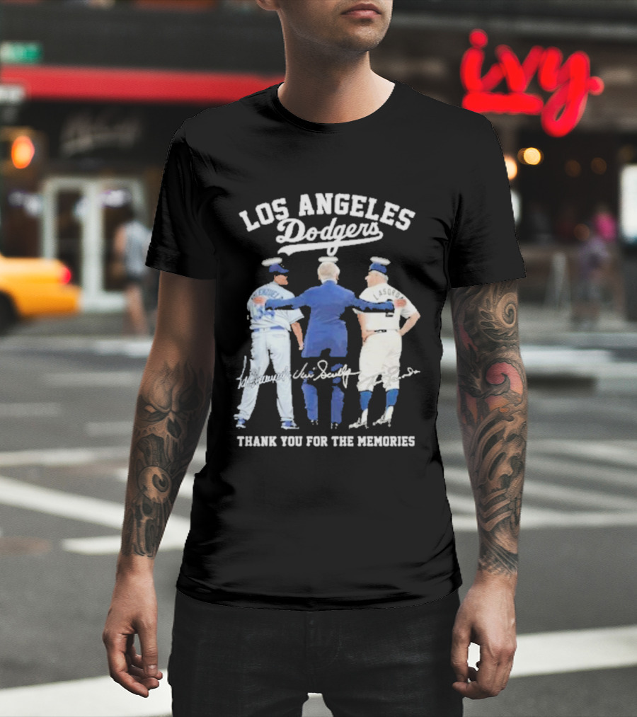 Los Angeles Dodgers Valenzuela Lasorda Thank You For The Memories T-Shirt