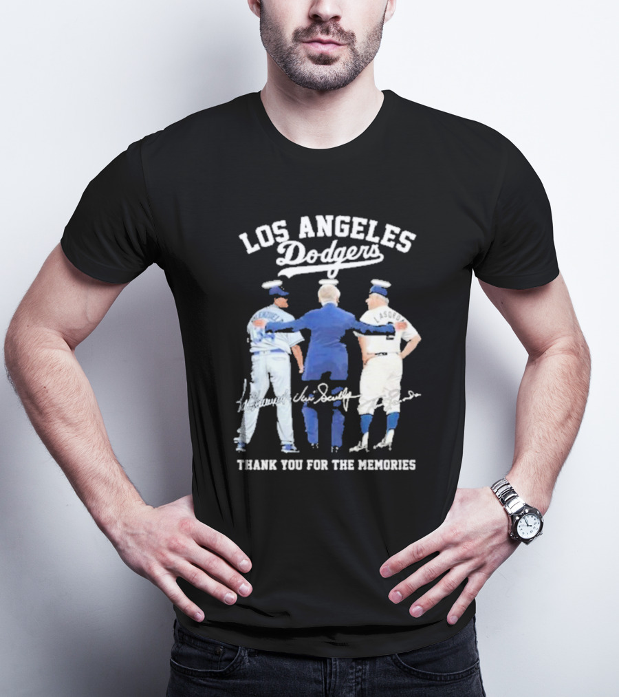 Los Angeles Dodgers Valenzuela Lasorda Thank You For The Memories T-Shirt