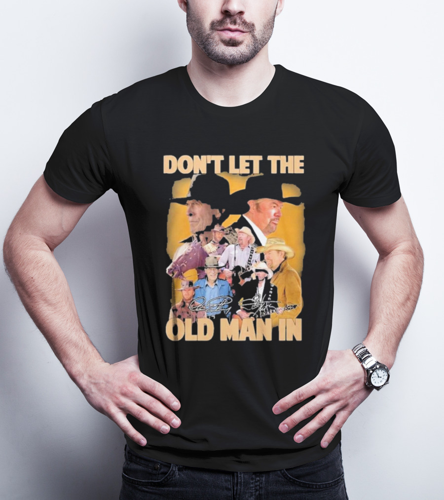 Don’t Let The Old Man In Toby Keith Cowboy Musician Portrait Montage T-Shirt