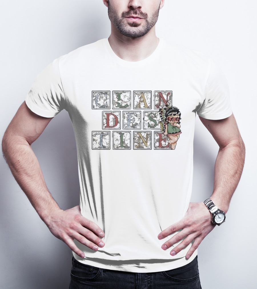 CLANDESTINE Letter Blocks With Fairy T-Shirt