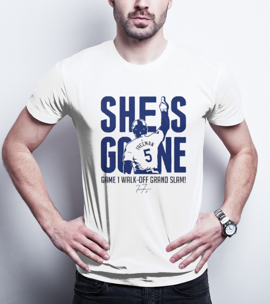 Freddie Freeman She Is Gone Baseball Game 1 Walk-Off Grand Slam T-Shirt