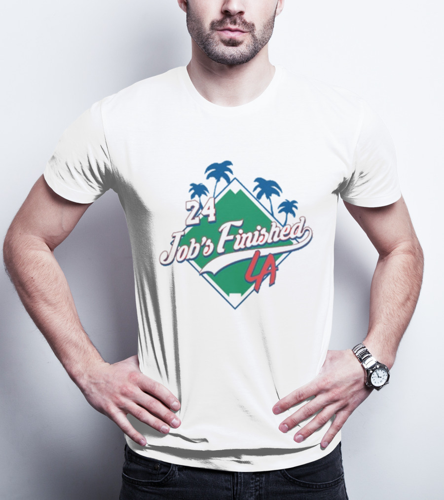 Jack Flaherty Dodgers LA 24 Job’s Finished Palm Trees T-Shirt