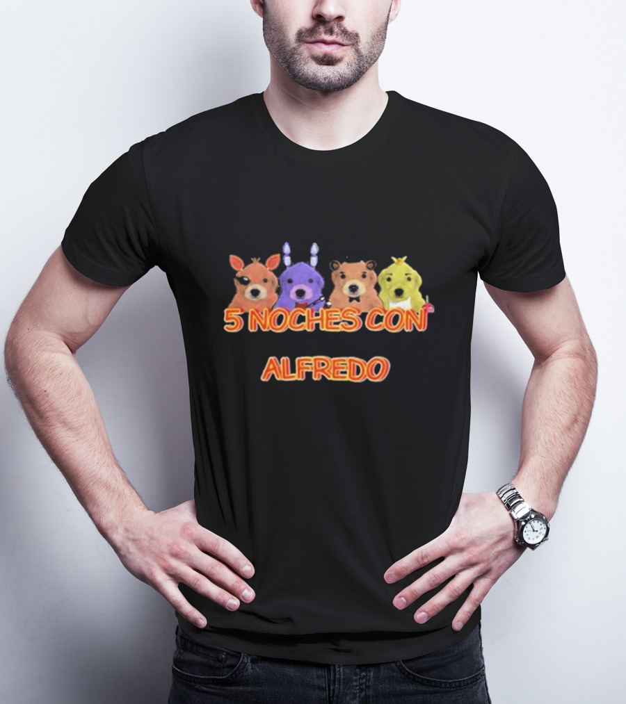 5 Noches Con Alfredo Colorful Animal Characters T-Shirt