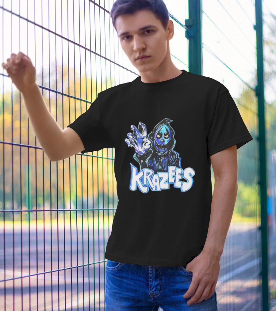 MNE Stare Krazees HOK Sent Here To Take You Creepy Masked Figure With Hand Raised T-Shirt
