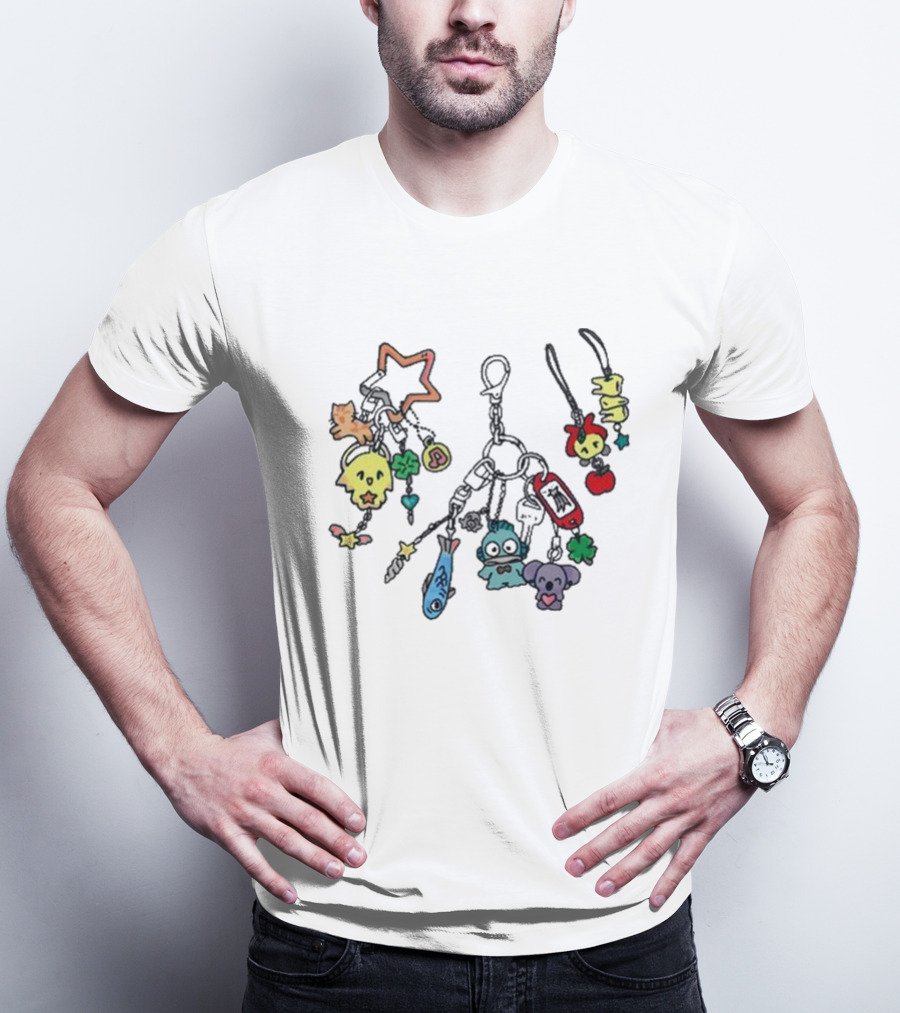 Etherfield Anikanik Girlie Buzz Words Keychain Charms Star Fish Clover Frog Bear T-Shirt