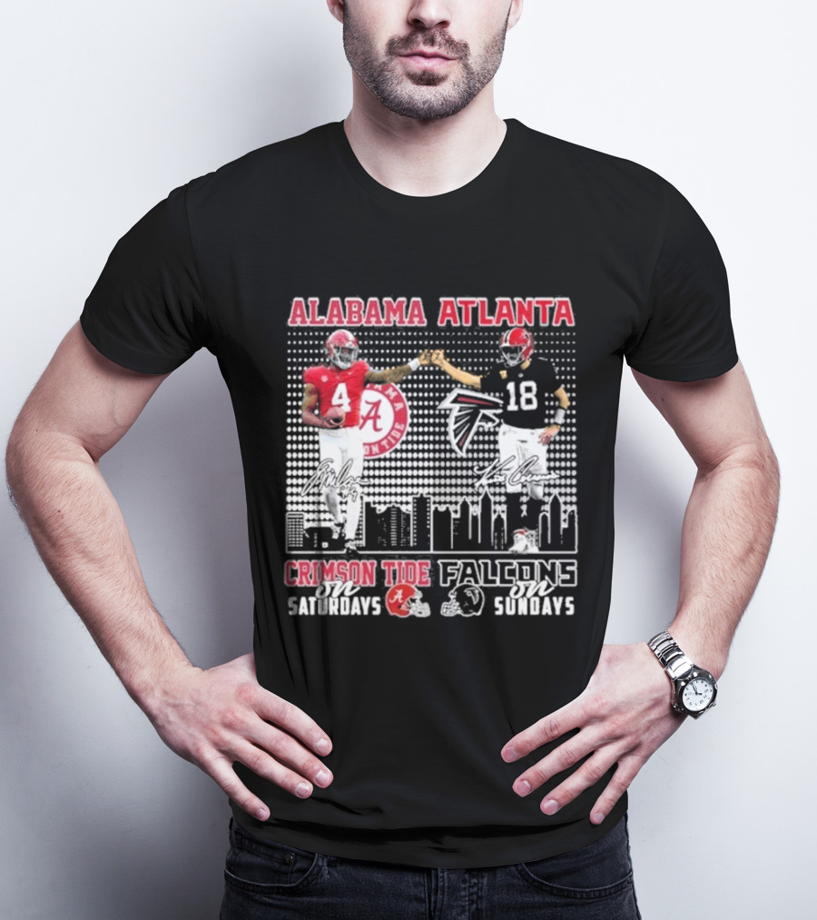 Alabama Atlanta Crimson Tide On Saturdays Falcons On Sundays T-Shirt