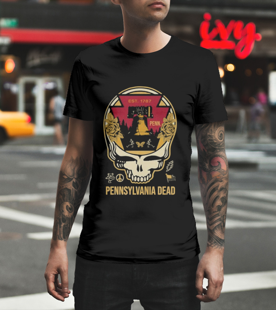 Grateful Dead Pennsylvania Penn EST. 1787 United States Of Dead T-Shirt