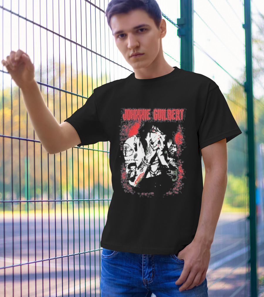Johnnie Guilbert Red And Black Artistic Tattoo T-Shirt