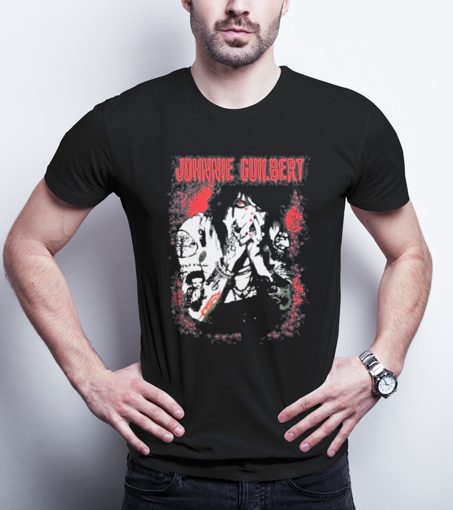 Johnnie Guilbert Red And Black Artistic Tattoo T-Shirt