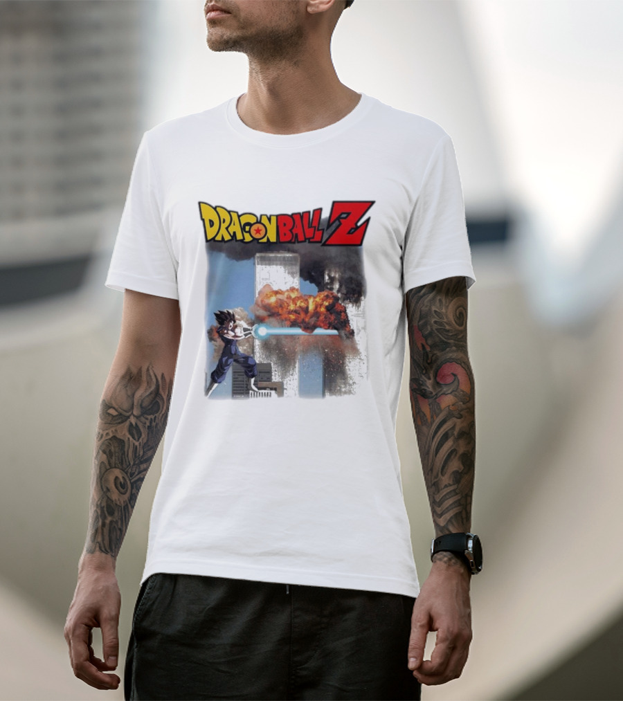 Dragon Ball Z Vegito 9/11 Twin Towers Controversial Image T-Shirt
