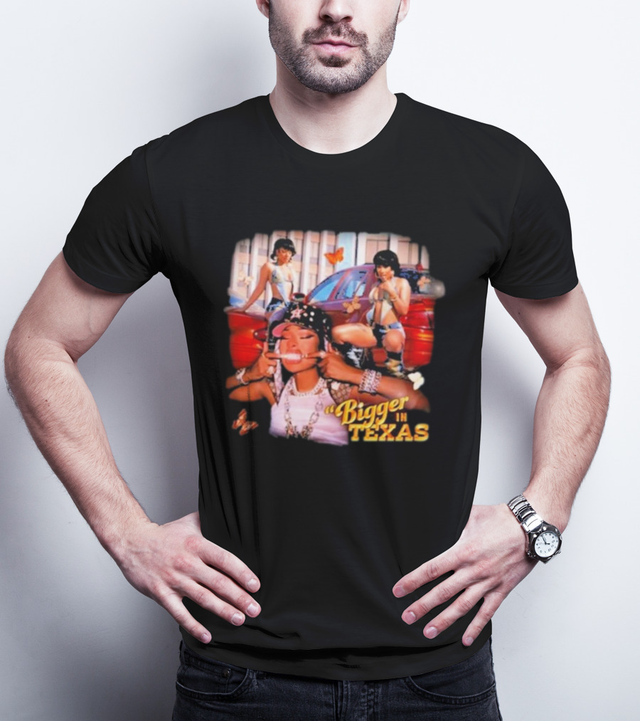 Bigger In Texas Retro Car And Girls T-Shirt