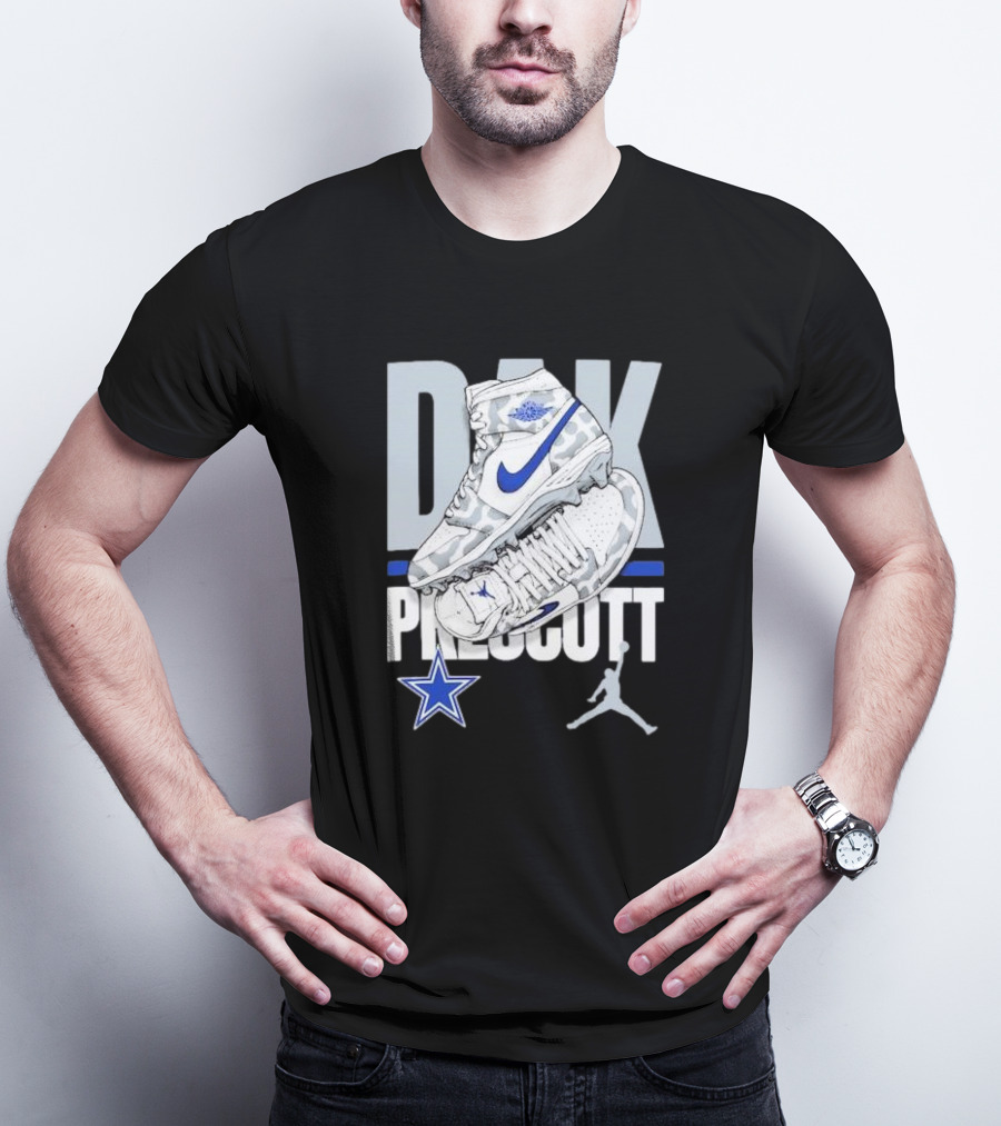 Dak Prescott Youth Jordan Brand Dallas Cowboys Kicks With Iconic T-Shirt