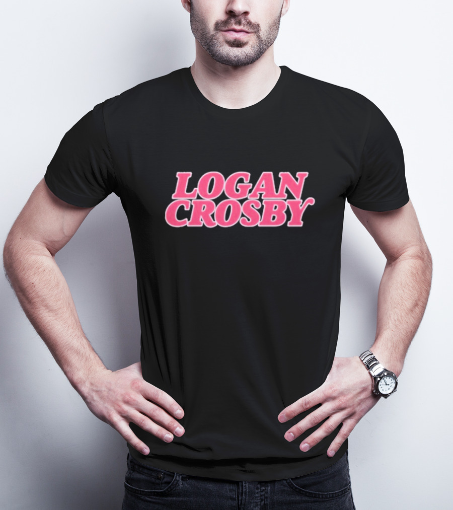 Logan Crosby Pink Lettering T-Shirt
