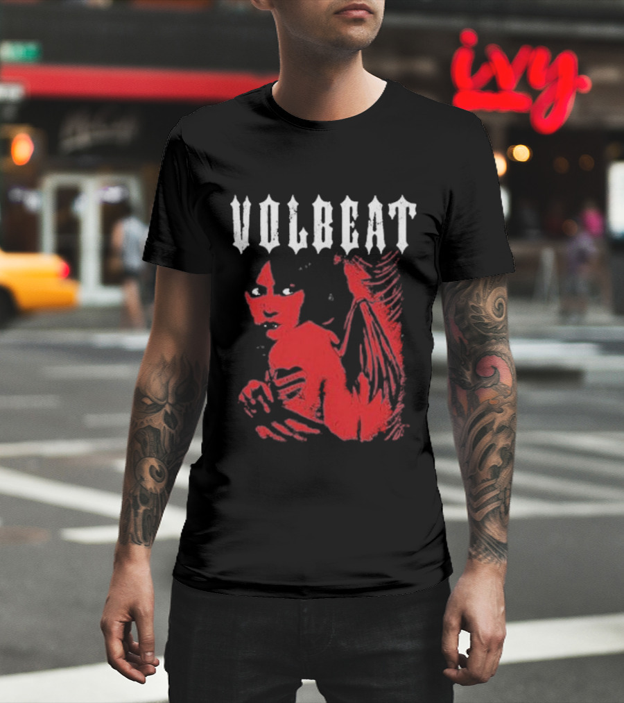VOLBEAT Heaven Nor Hell Red Demon Angel T-Shirt