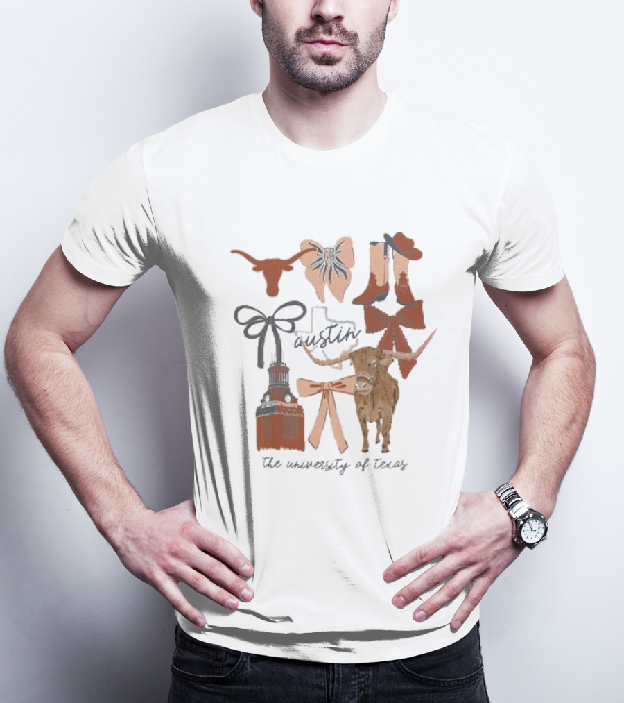 Austin Longhorns University Of Texas Icons And Symbols T-Shirt