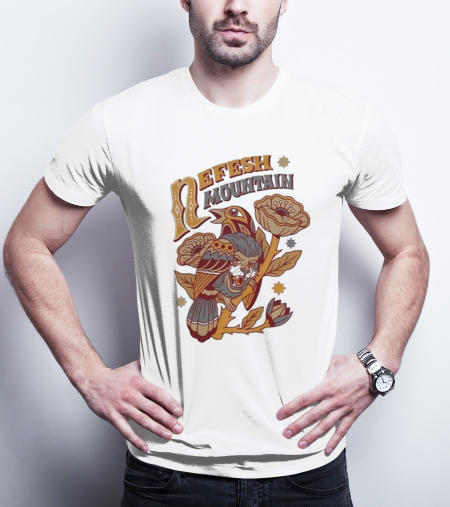 Nefesh Mountain Sparrow Vintage Floral Lion And Bird T-Shirt