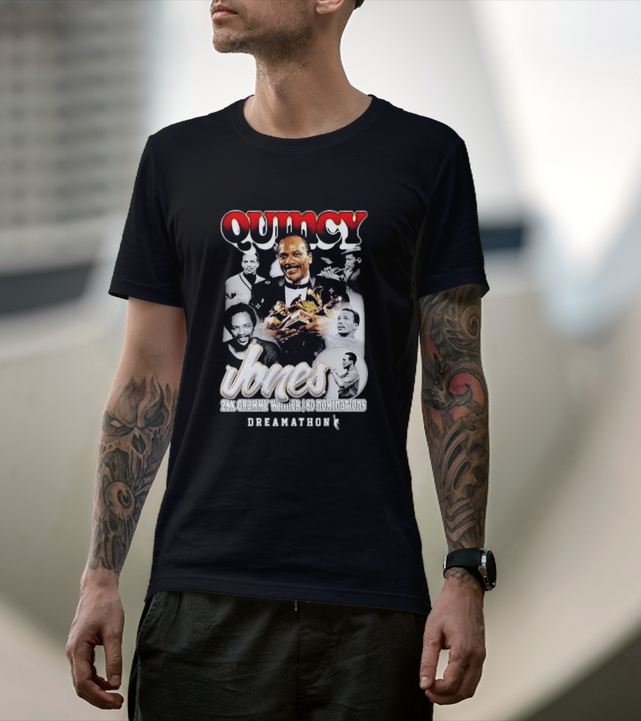 Quincy Jones Dreamathon 28x Grammy Winner 80 Nominations T-Shirt