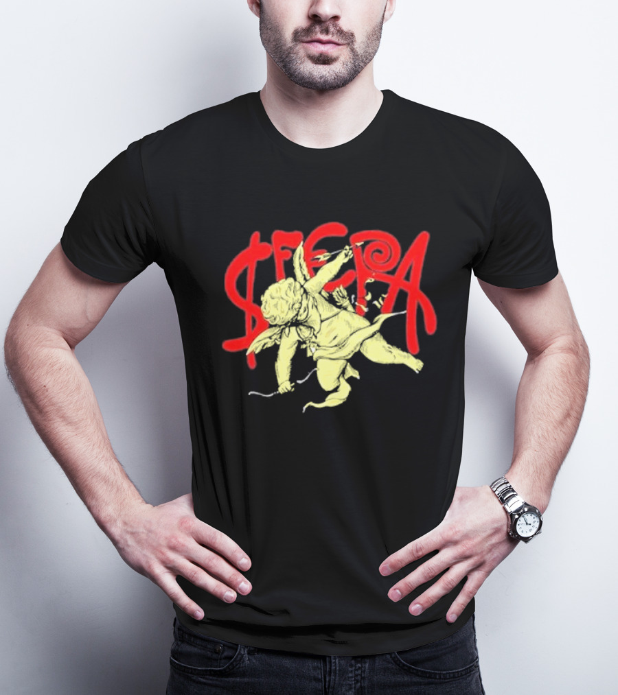 Sfera Ebbasta Cupido Cherub Red Lettering T-Shirt