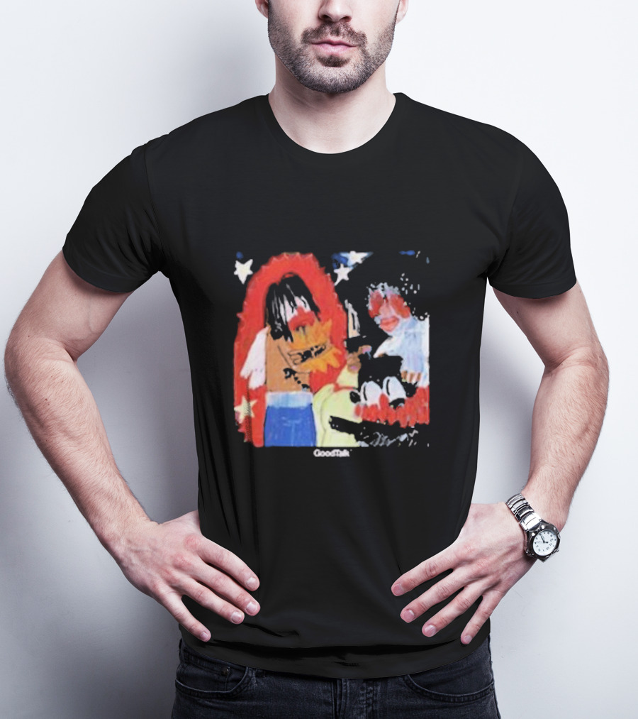 Gigi Goodtalk Skaiwater Artwork With Stars And Cartoon Figures T-Shirt