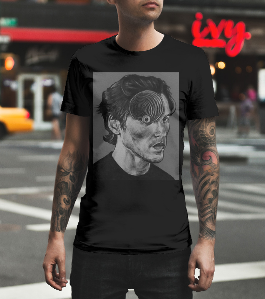 Ceo Of Jermart Jerma Uzumaki Manga Style Portrait Optical Illusion T-Shirt