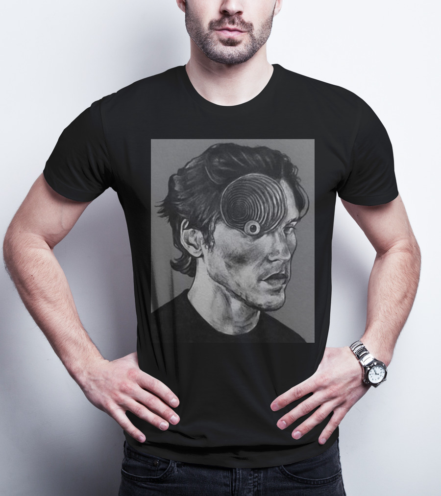 Ceo Of Jermart Jerma Uzumaki Manga Style Portrait Optical Illusion T-Shirt