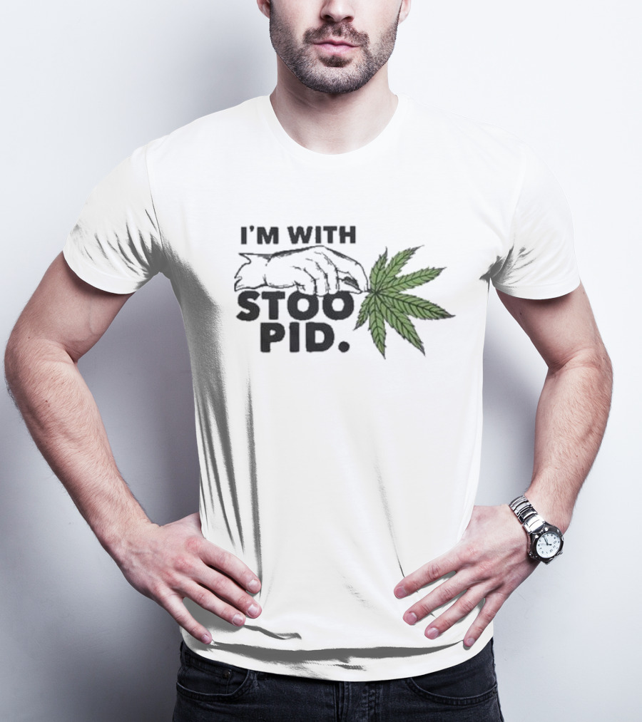 I'm With Stoopid Leaf Hand Graphic Visage T-Shirt