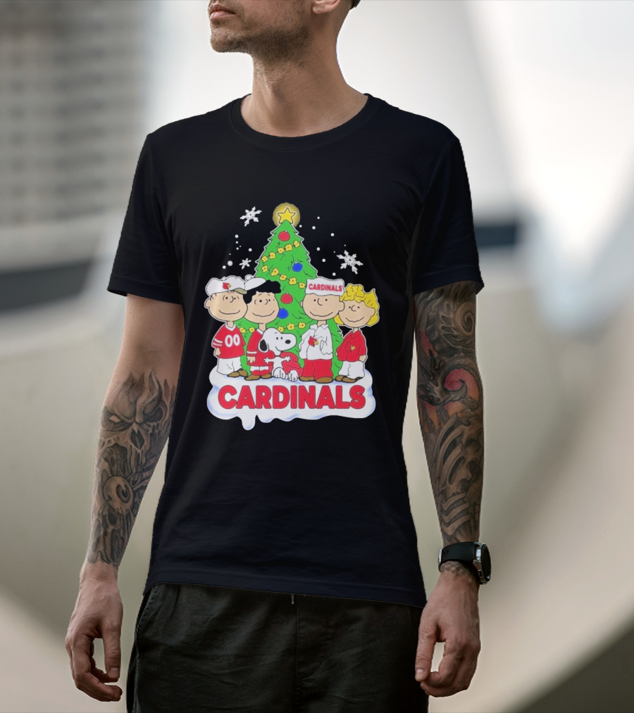 Arizona Cardinals Snoopy Christmas Peanuts Characters Cardinals Fans T-Shirt