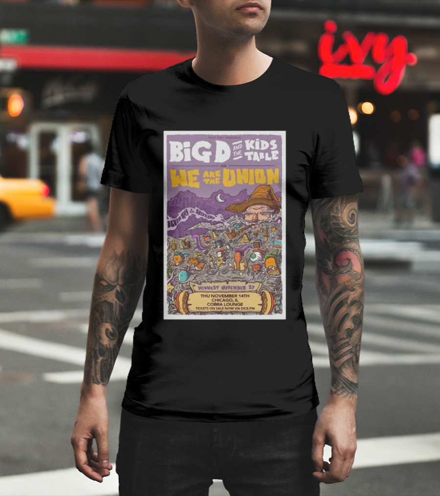 Big D And The Kids Table We Are The Union Devil In The Deep Blue Sea Midwest November 23 Cobra Lounge Chicago Nov 14 Tour T-Shirt
