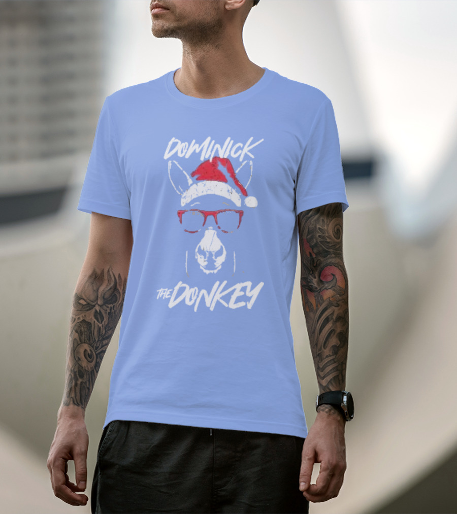 Dominick The Donkey Santa Hat Christmas Holiday T-Shirt