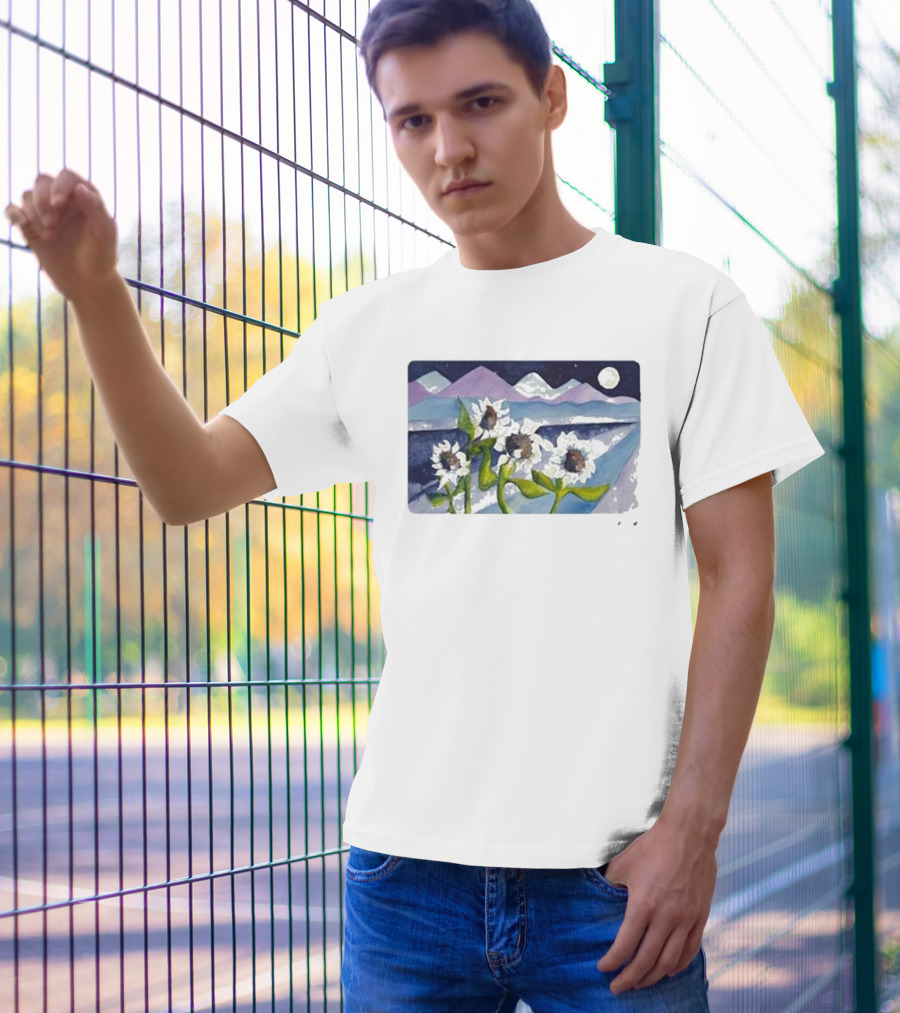 Sunflowers Under Starry Mountain Night - Big Thief Mema Mooowers T-Shirt