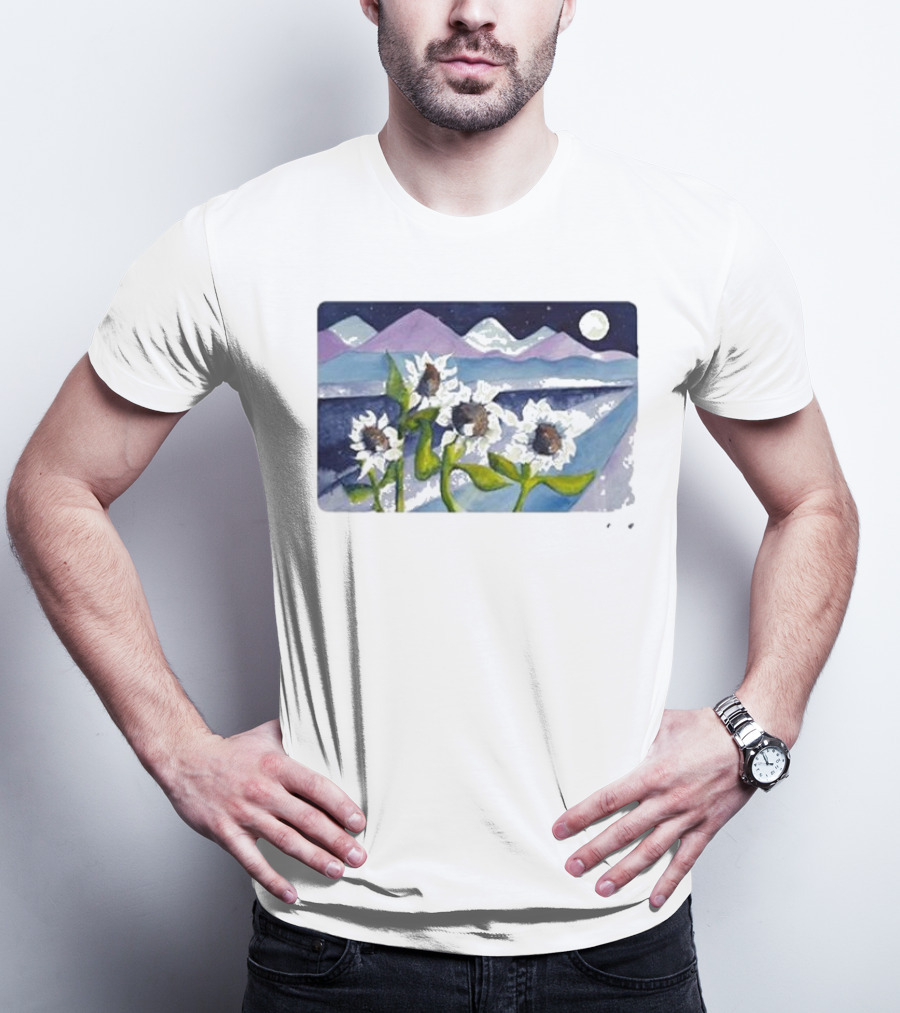 Sunflowers Under Starry Mountain Night - Big Thief Mema Mooowers T-Shirt