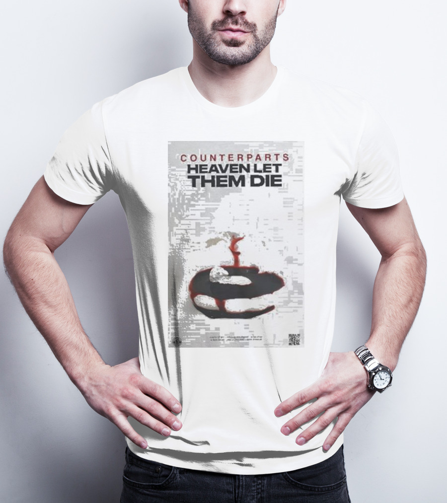 Counterparts Heaven Let Them Die EP Cover Glitch Effect Blood T-Shirt