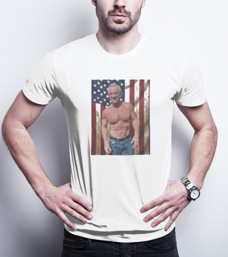 Kennedy No Make America Healthy Again USA Flag Muscles T-Shirt