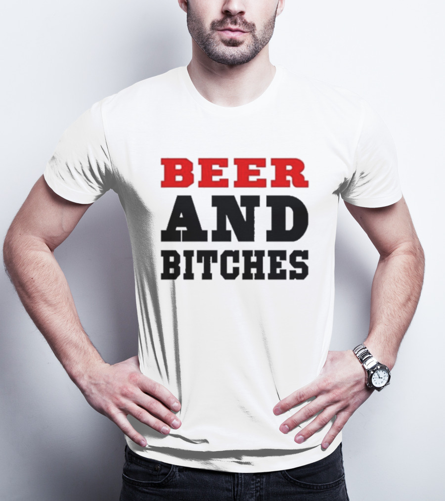 Truck Stop Beer And Bitches Bold Red T-Shirt