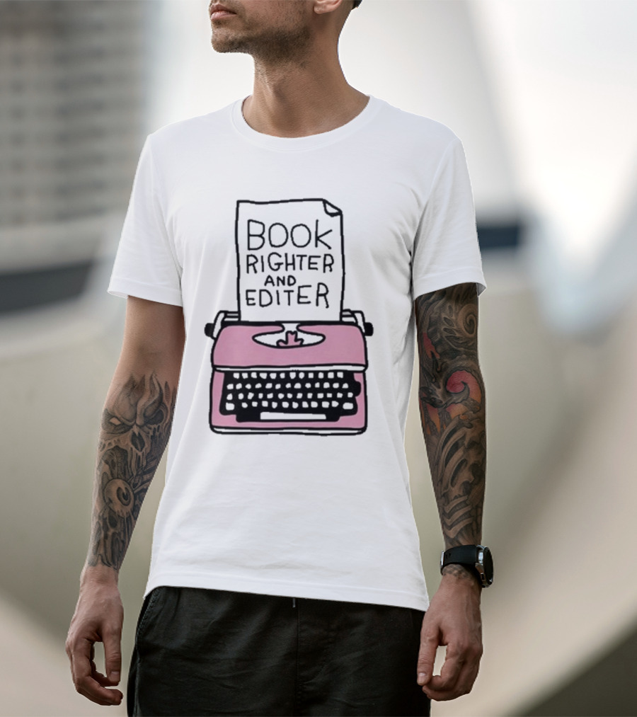 Zoe Bread Book Righter And Editer Pink Typewriter T-Shirt