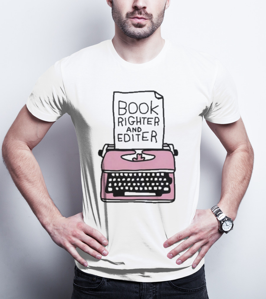 Zoe Bread Book Righter And Editer Pink Typewriter T-Shirt