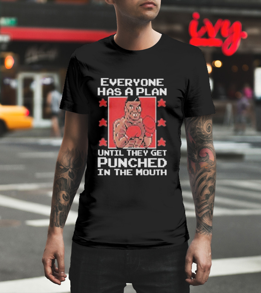 Everyone Has A Plan Until They Get Punched In The Mouth Pixel Art Boxer T-Shirt