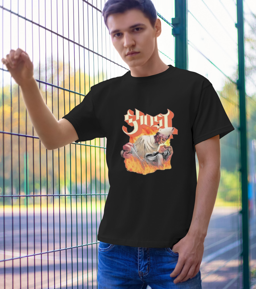 Ghost Papa Nihil In Flames With Imperator Fire T-Shirt