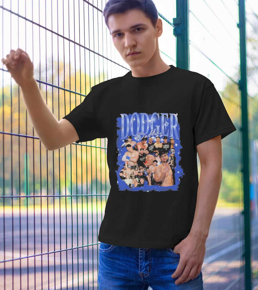 Dodger Daddies Starry Blue Team Icons Compilation T-Shirt