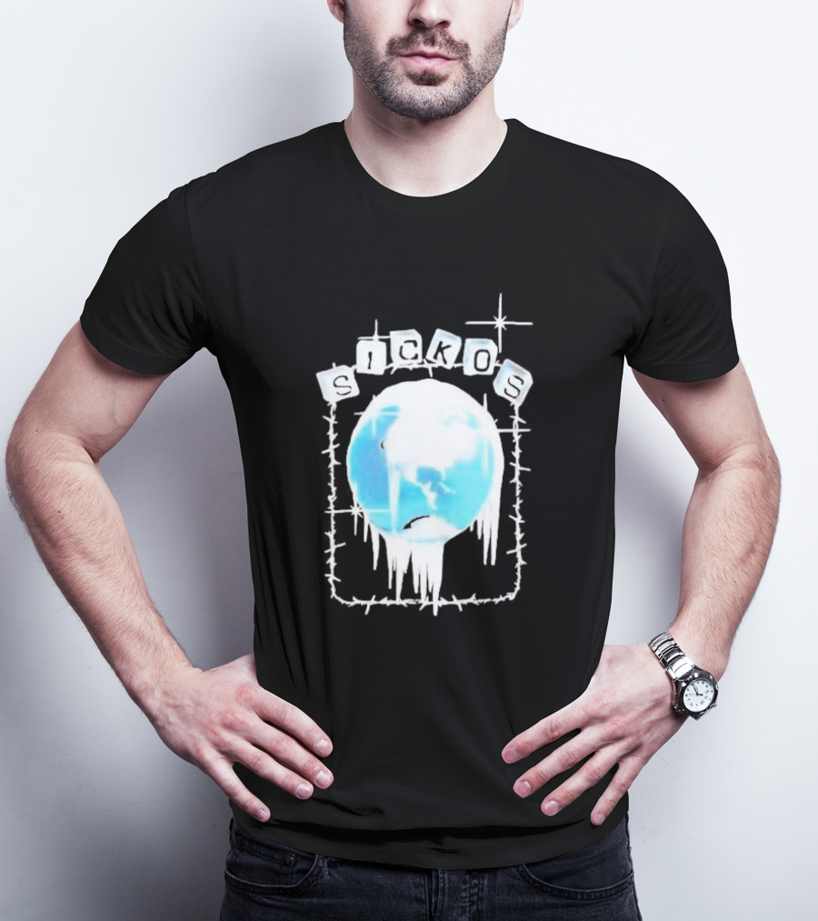Zero Sickos Ice World With Barbed Wire T-Shirt