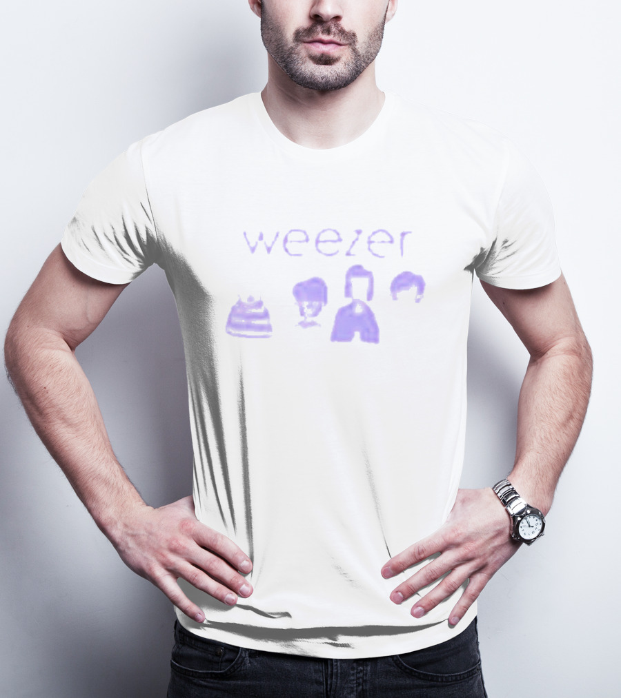 Weezer Cartoon Band Members Relaxed Character Faces T-Shirt