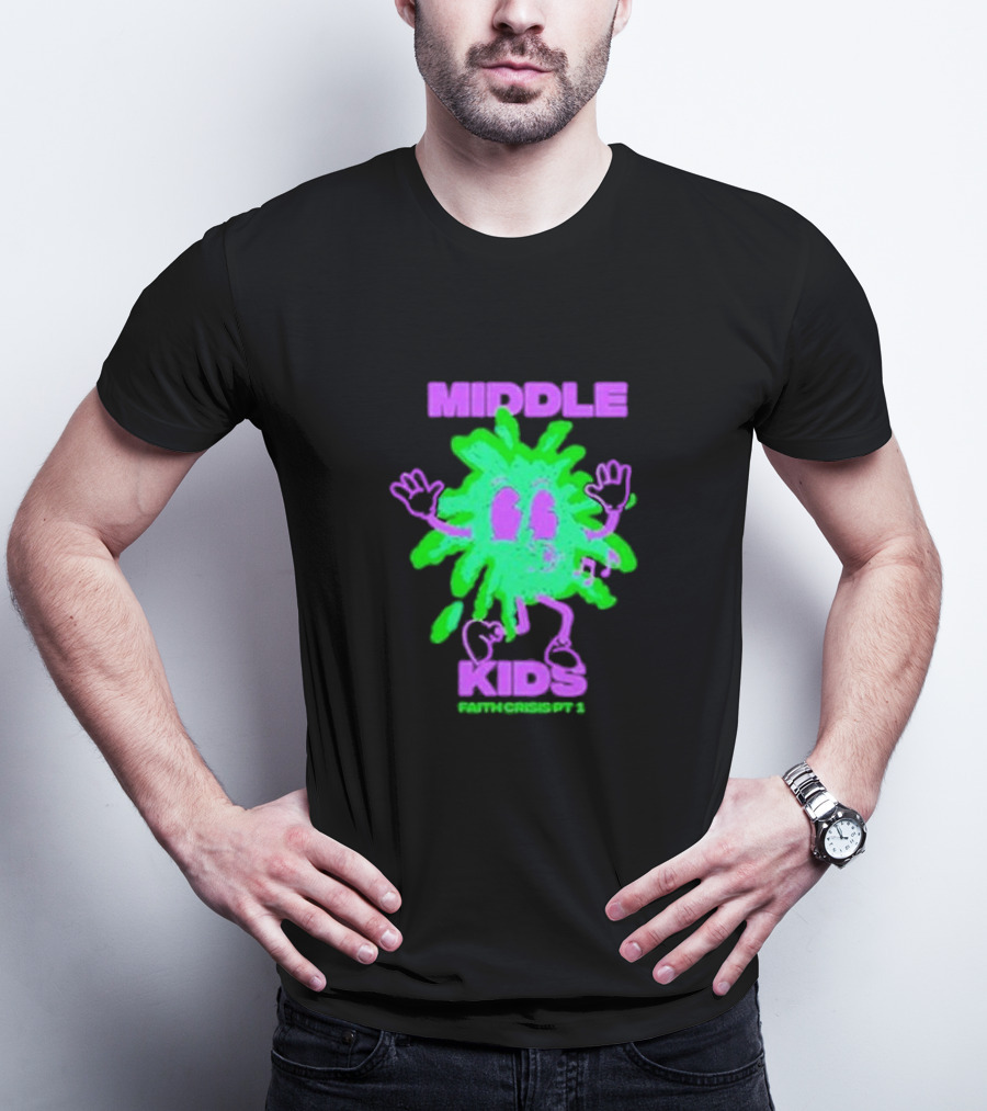 Middle Kids Faith Crisis Pt 1 Green Splatter Cartoon T-Shirt