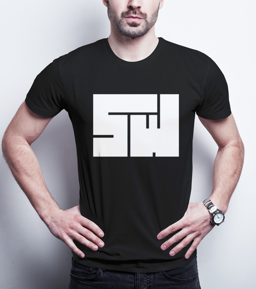 Sw Minimal Second Wind Puzzle Style Monogram T-Shirt